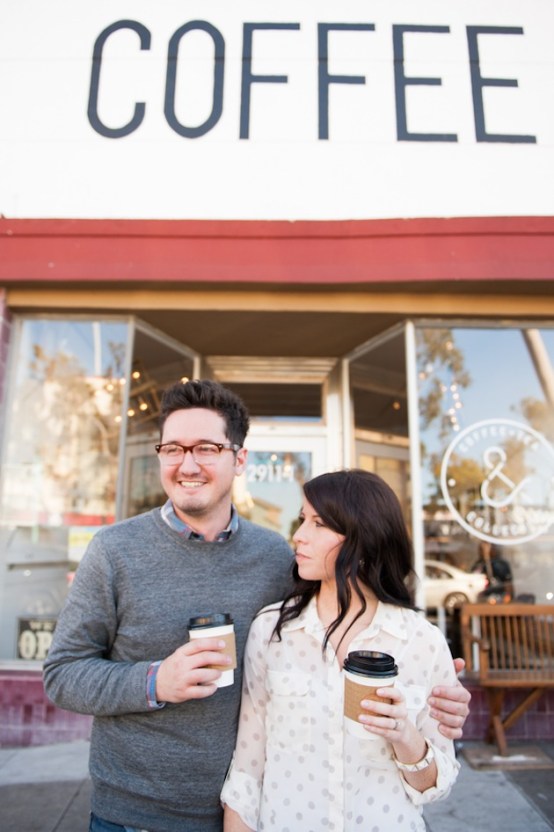 Coffee Shop Engagement Shoot | Limelife Photography