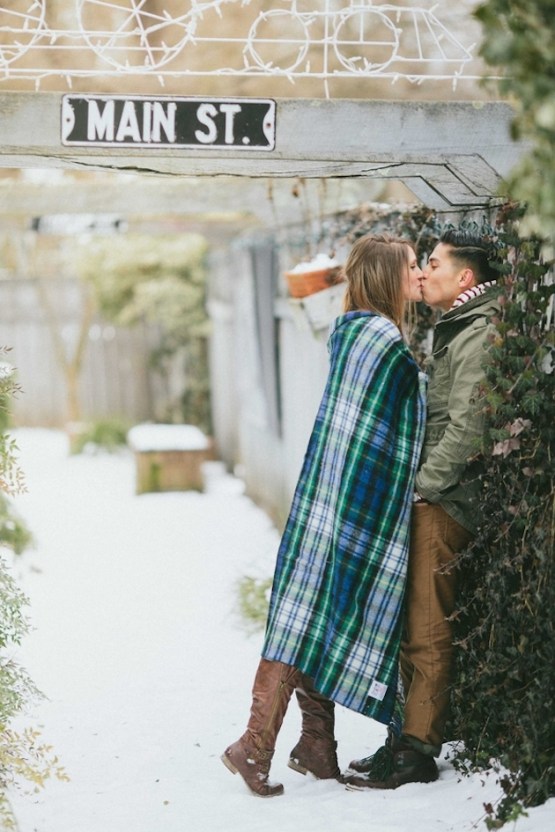 Cute Winter Engagement Shoot in the Snow | Bridal Musings Wedding Blog