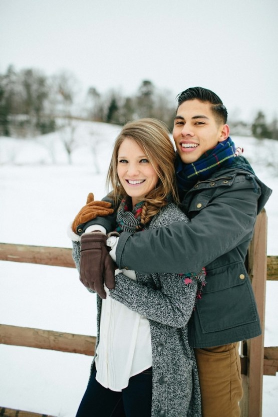 Cute Winter Engagement Shoot in the Snow | Bridal Musings Wedding Blog