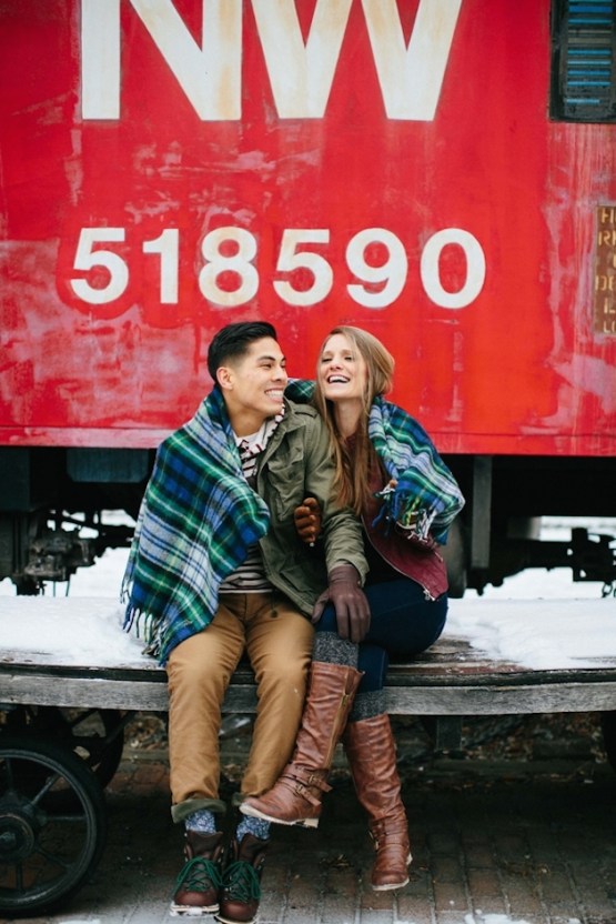 Cute Winter Engagement Shoot in the Snow | Bridal Musings Wedding Blog