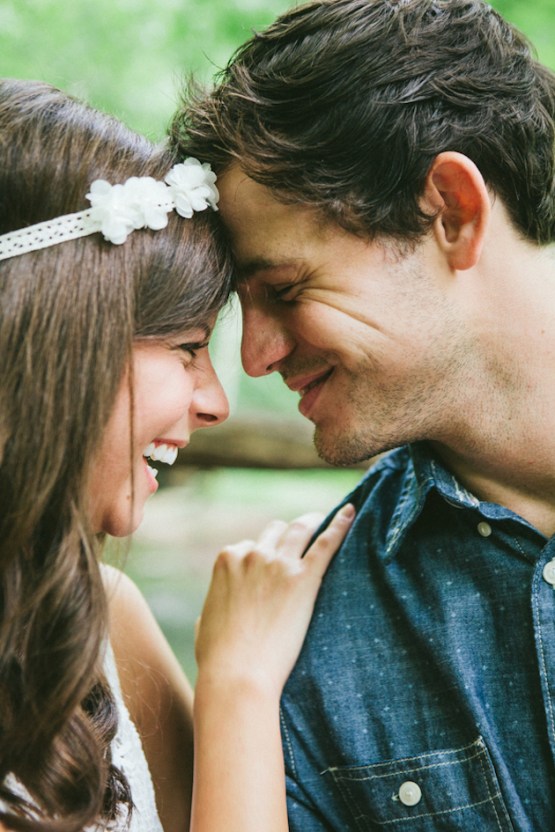 Fun, Dreamy, Gorgeous Creek and Meadow Engagement Shoot