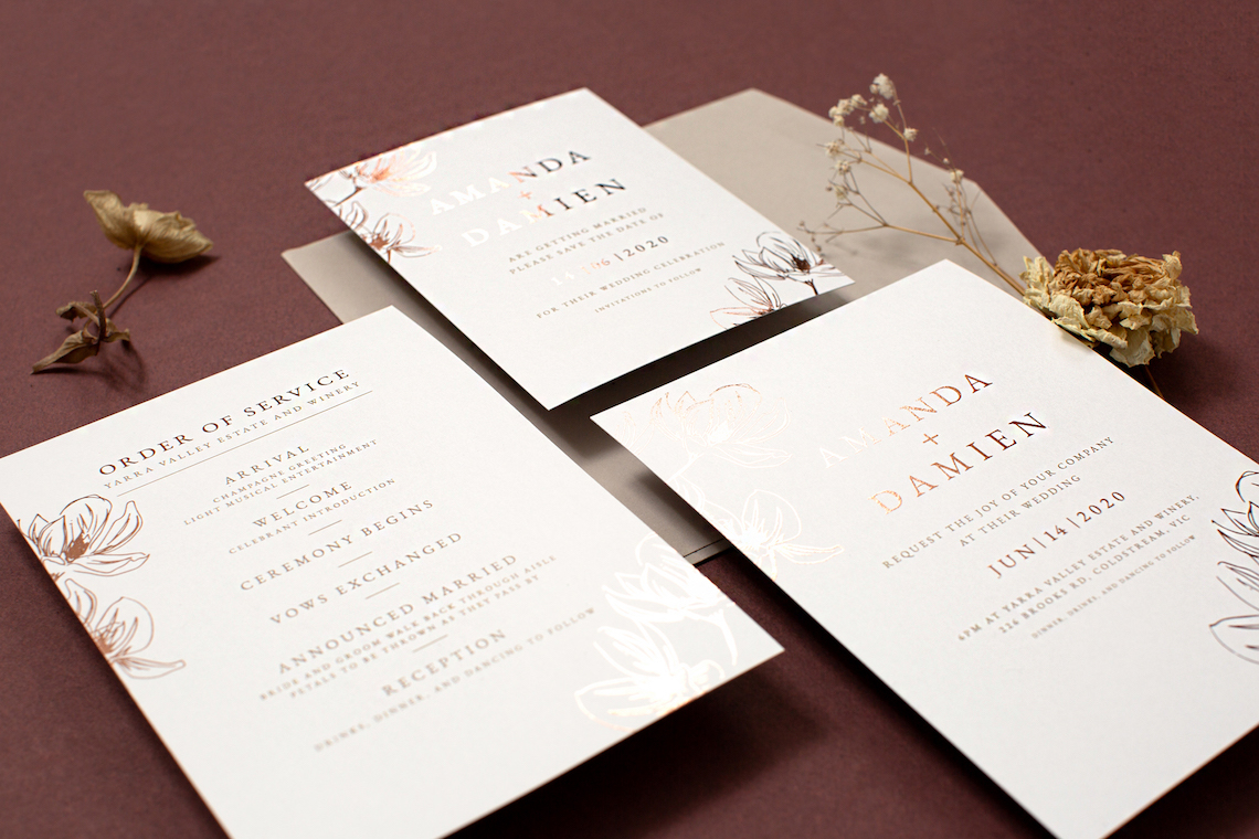 Wow your guests with gorgeous custom wedding invitations by Paperlust
