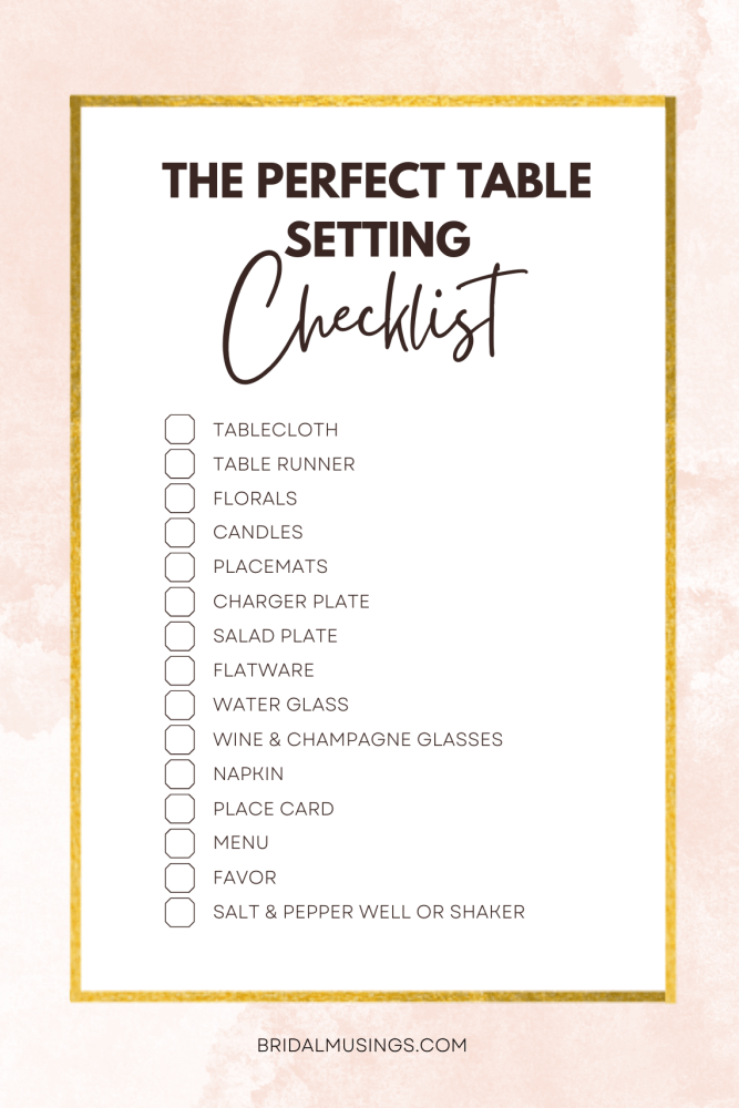 Table Setting Checklist: How to Style Your Wedding Table